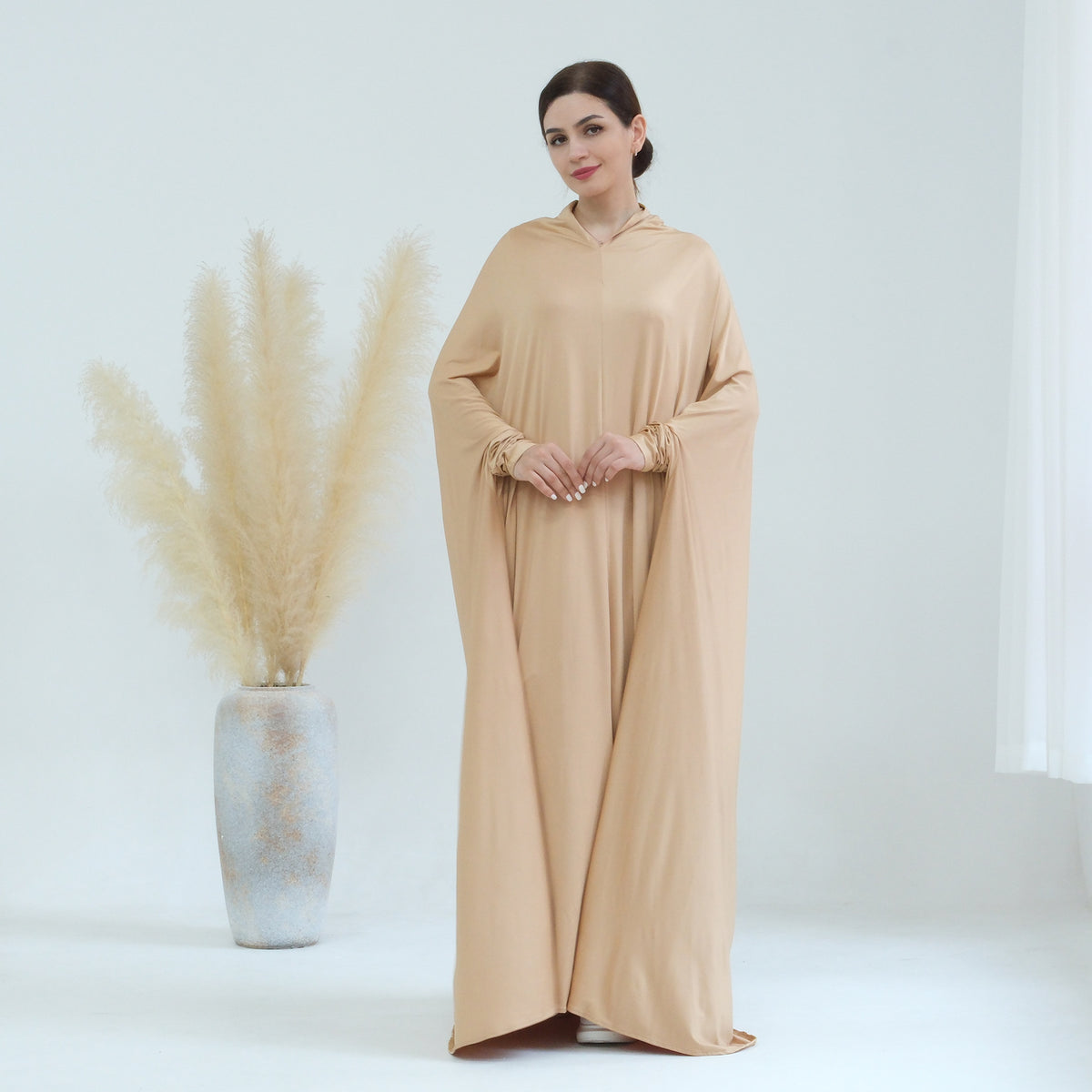 Elegant Solid Color Cape Jilbab – VITABAYA